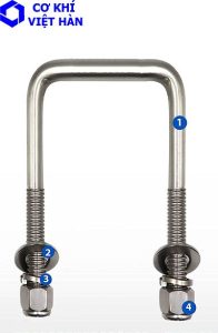 Sản xuất và phân phối Ubolt inox đủ kích thước, inox 304, inox 316